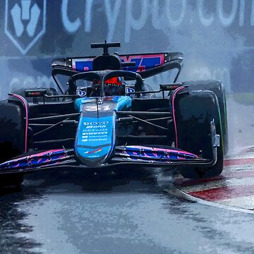 "Esteban Ocon racing in the rain in his 2024 F1 car during the Canadian ...