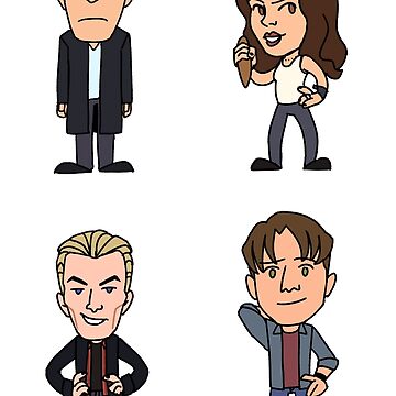 "buffy chibi stickers - spike, faith, angel, riley" Sticker for Sale by ...