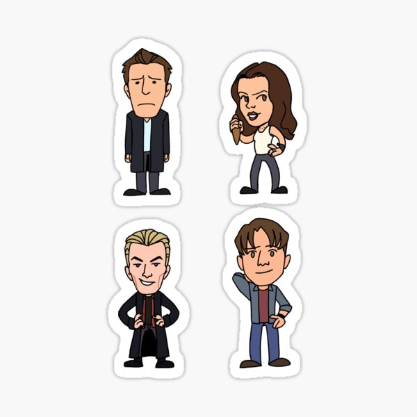 "buffy chibi stickers - spike, faith, angel, riley" Sticker for Sale by ...