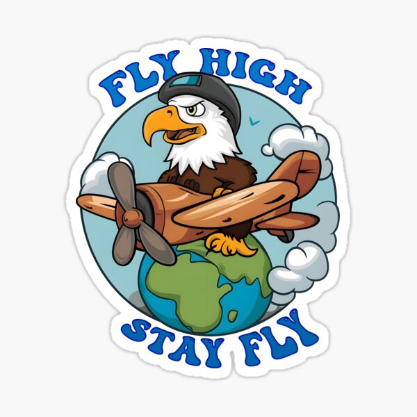 "Bald Eagle Pilot - Fly High, Stay Fly " Sticker for Sale by socozora ...