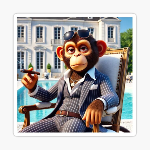 "Luxury lifestyle Monkey Gorilla with suit "Scarface"" Sticker for Sale ...