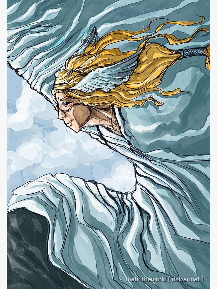 Lámina metálica «ángel griego dios volando» de matintheworld | Redbubble