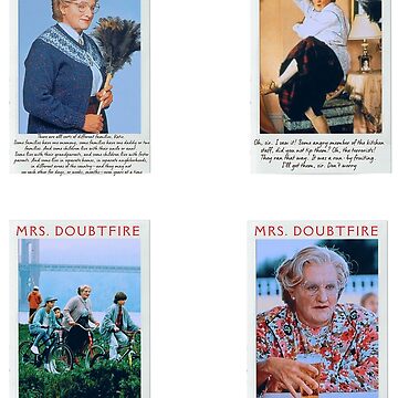 "Mrs Doubtfire Sticker Set / T Shirt" Sticker for Sale by DiverseDazzle ...