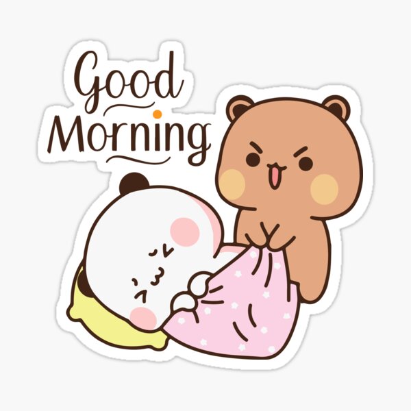 "Bubu Dudu Good Morning - Cute and Cheerful Cartoon Design" Sticker for ...