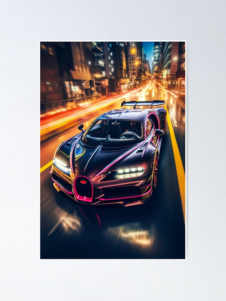 "Black Bugatti Chiron Super Sport Hypercar In Modern City With Ambient ...