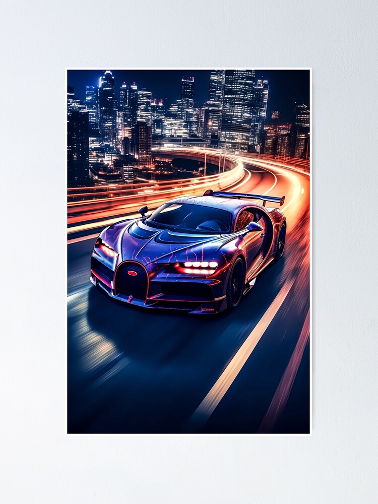 "Bugatti Chiron Pur Sport Hypercar In Modern City With Blinding Lights ...