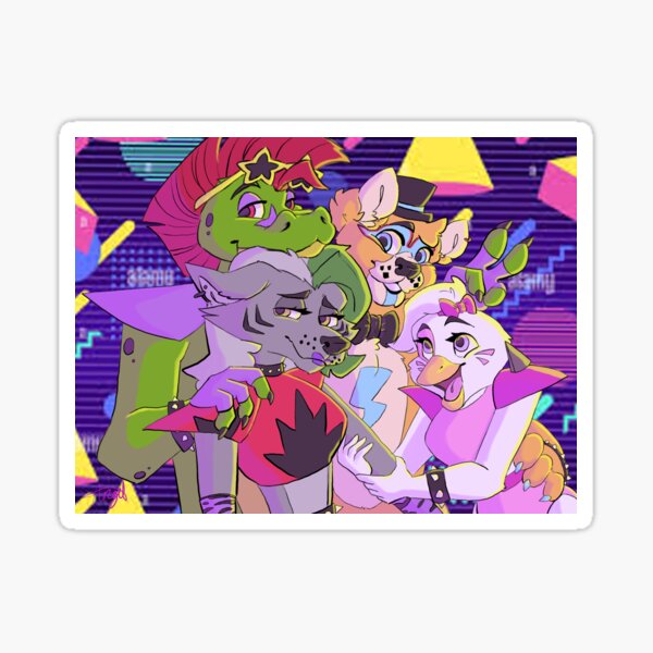 "FNAF Security Breach Group" Sticker for Sale by CraftsyClown | Redbubble