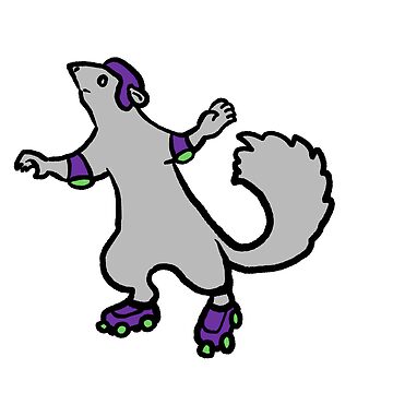 "Skater mascot: squirrel" Sticker for Sale by parlorcityderby | Redbubble