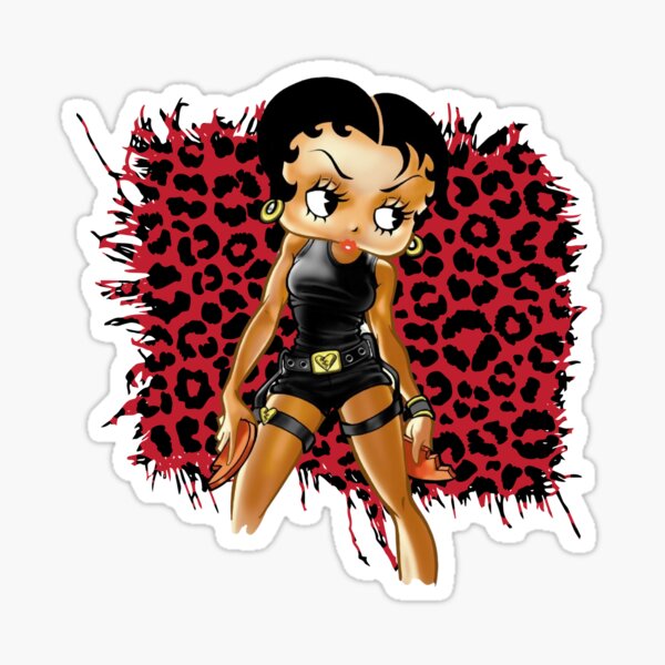"Red Cheetah Betty Boop" Sticker for Sale by Artsy-Appeal | Redbubble