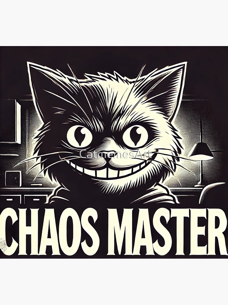 "Evil Cat Meme - Chaos Master" Sticker for Sale by CatmemesArt | Redbubble