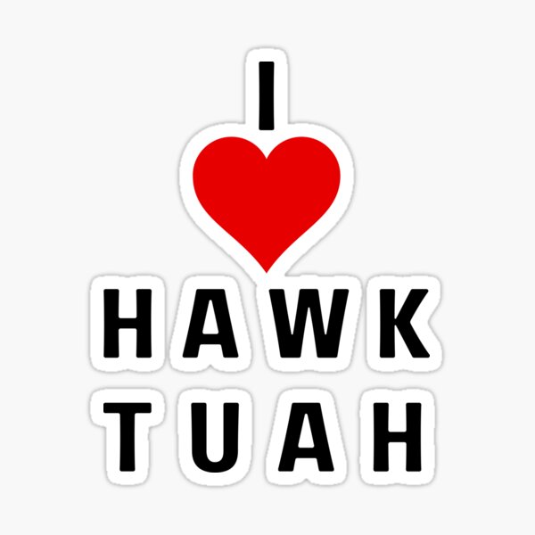 "Funny I Love Hawk Tuah Heart Guy Spit Joke Wet That Thang" Sticker for ...