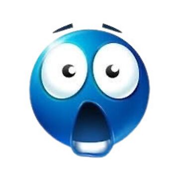 "Blue Emoji Shocked Face Meme " Sticker for Sale by booksandsundaes ...
