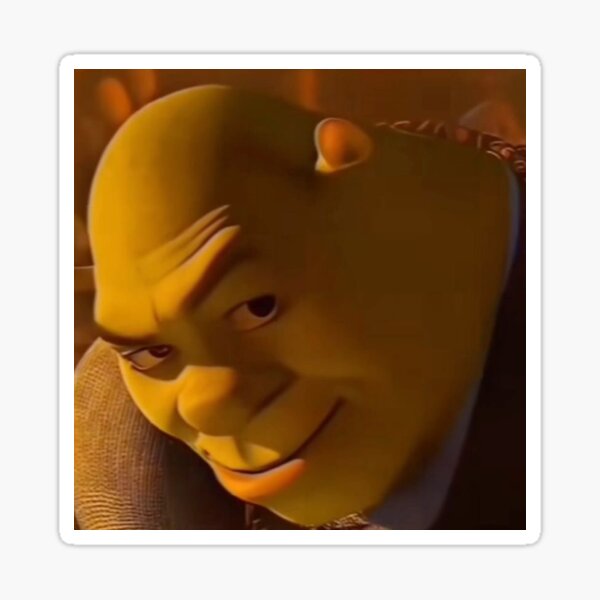 "Shrek smirking image" Sticker for Sale by booksandsundaes | Redbubble