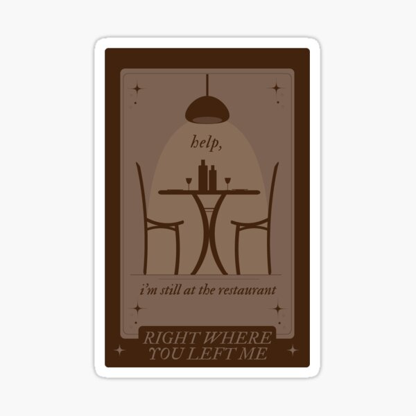 "Right Where You Left Me - Taylor Swift by MINTYMAVIS" Sticker for Sale ...