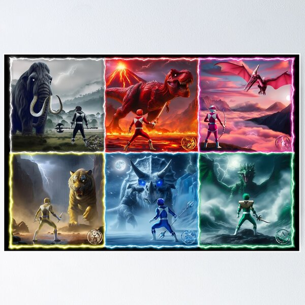 "Power Ranger Showdown - Full Team" Poster for Sale by zSzCreations ...