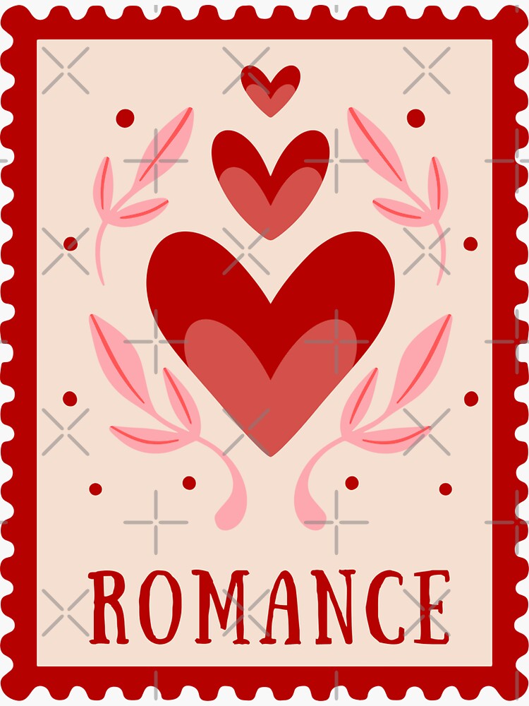 "Romance Postage stamp" Sticker for Sale by Gwendesigns | Redbubble