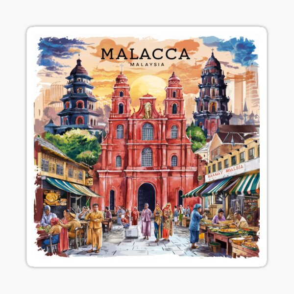 "Malacca,Malaysia" Sticker for Sale by JaksaDesignHub | Redbubble