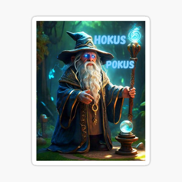 "Gnome Wizard Hokus Pokus" Sticker for Sale by Highhocreations | Redbubble