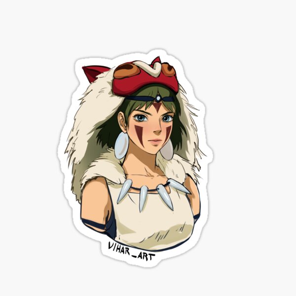 "Princess Mononoke" Sticker for Sale by ViharArt | Redbubble