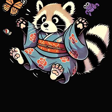 "Japanese Raccoon anime style" Sticker for Sale by KarolRuszczyk ...