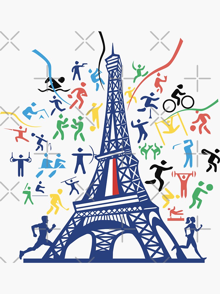 "JO 2024 PARIS MULTIPLE COLLECTION" Sticker by Wolagno | Redbubble