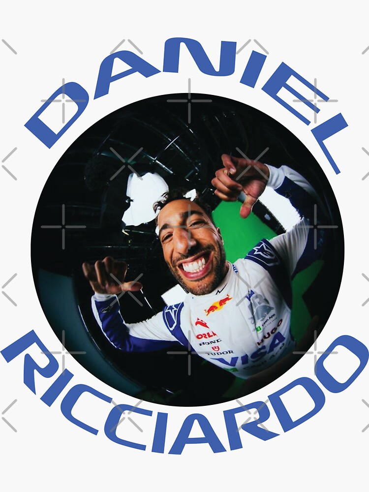 "Daniel Ricciardo Fisheye" Sticker for Sale by malakbahaa | Redbubble