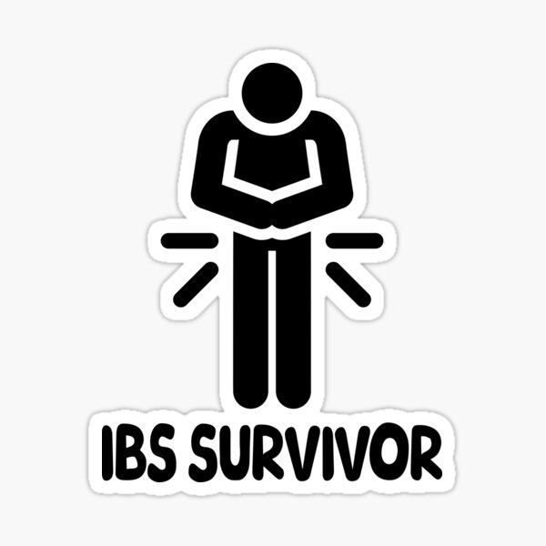 "IBS Survivor! Funny Black And White" Sticker for Sale by PMCreative ...