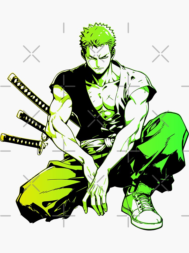 "Roronoa Zoro, anime, one piece, zoro, vector art" Sticker for Sale by ...