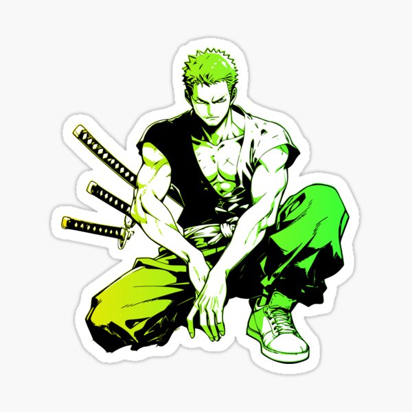 "Roronoa Zoro, anime, one piece, zoro, vector art" Sticker for Sale by ...