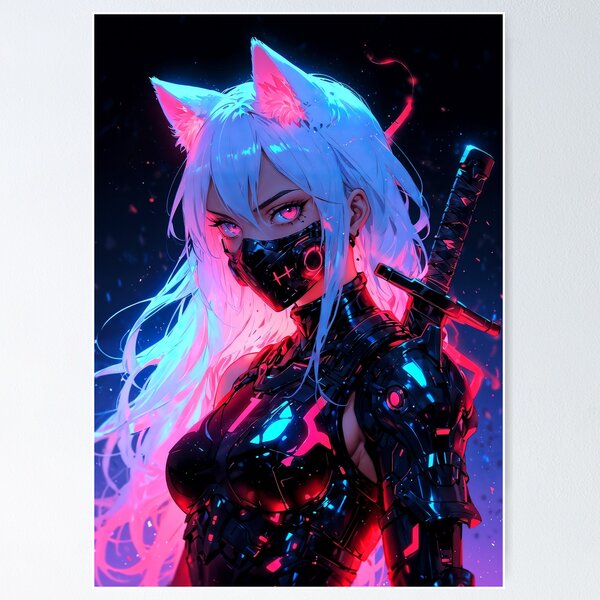 "Masked Cyborg Girl" Poster for Sale by Armagedong | Redbubble