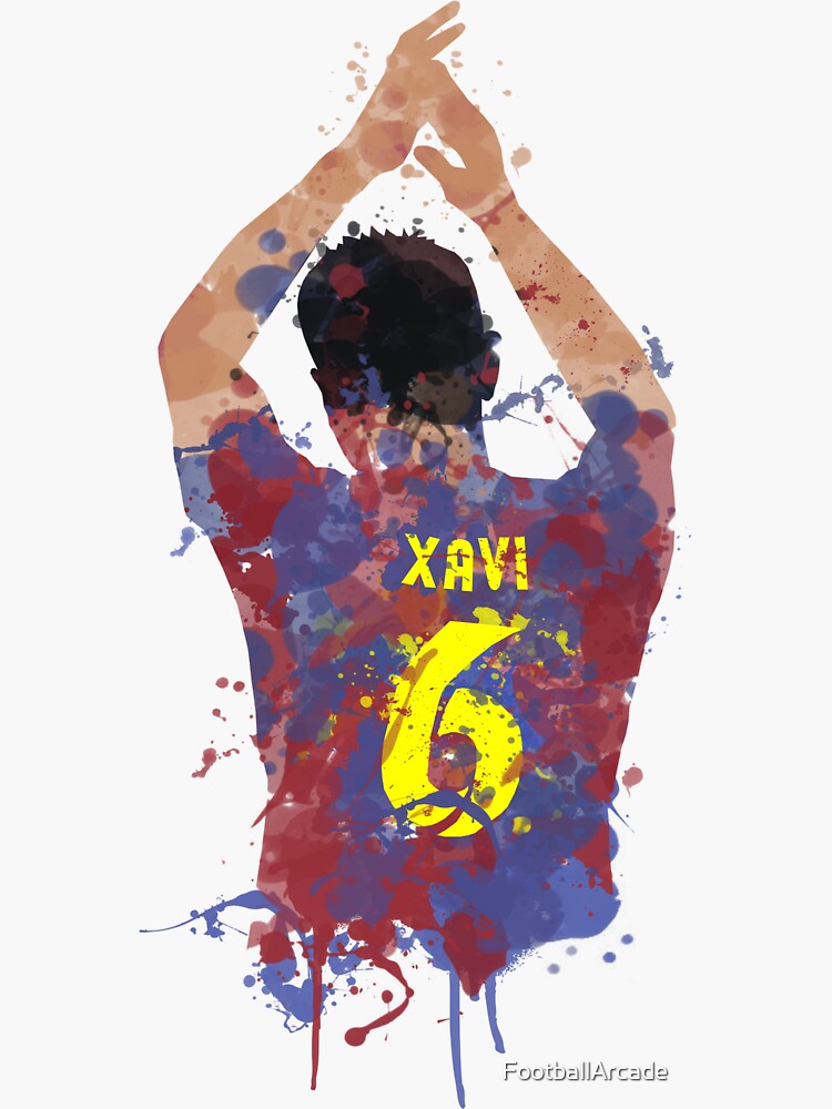 "Xavi - Barcelona Legend Football Art" Sticker for Sale by ...