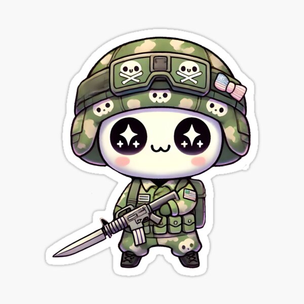 "US Army But Cute" Sticker for Sale by asilentcowbell | Redbubble