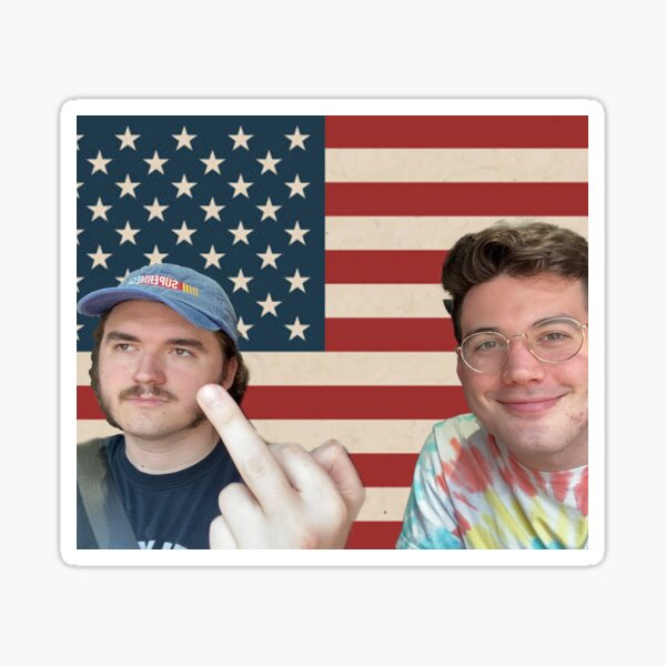 "Ted Nivison and Jschlatt American Flag" Sticker for Sale by telematicx ...