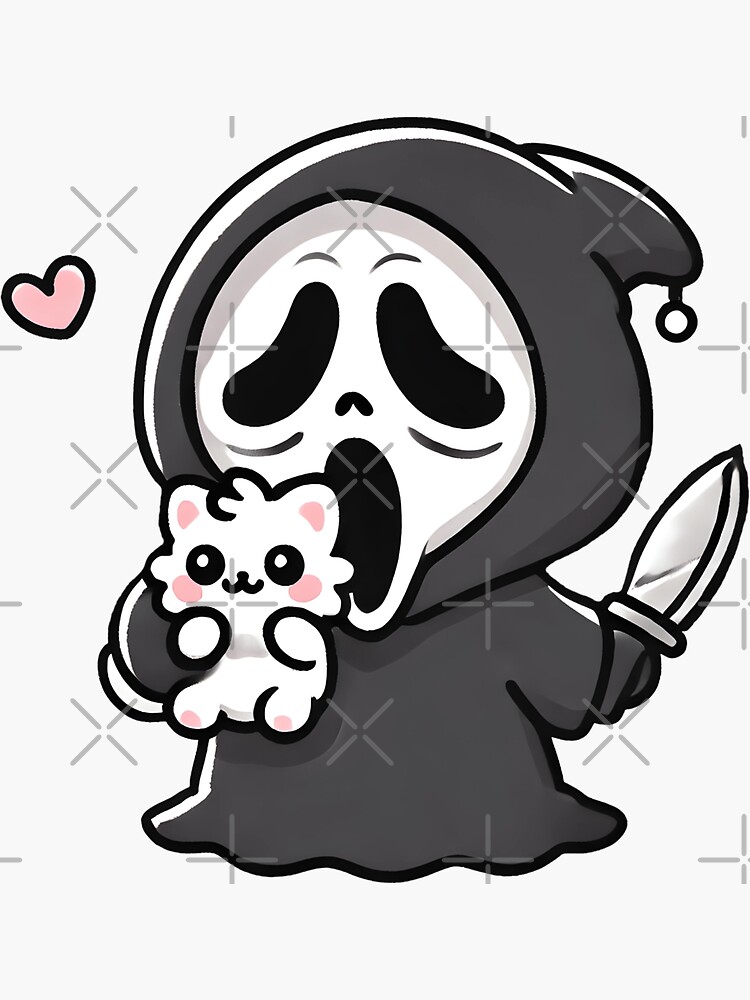 "A Slasher But Cute" Sticker for Sale by asilentcowbell | Redbubble