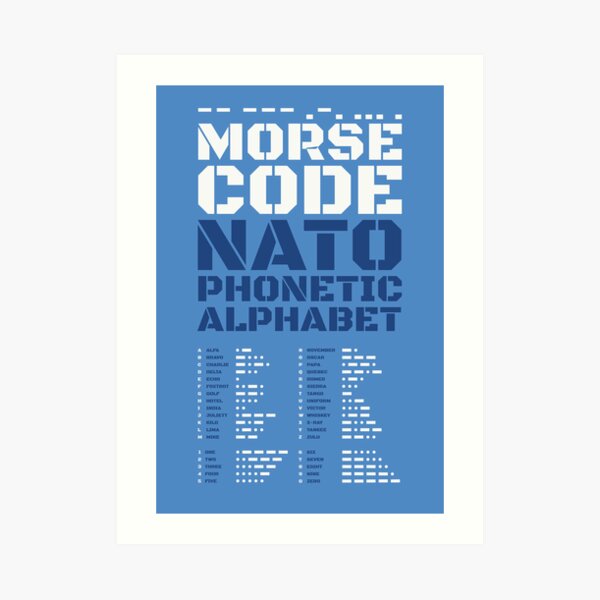 "NATO Phonetic Alphabet and Morse Code Memorize" Art Print for Sale by ...