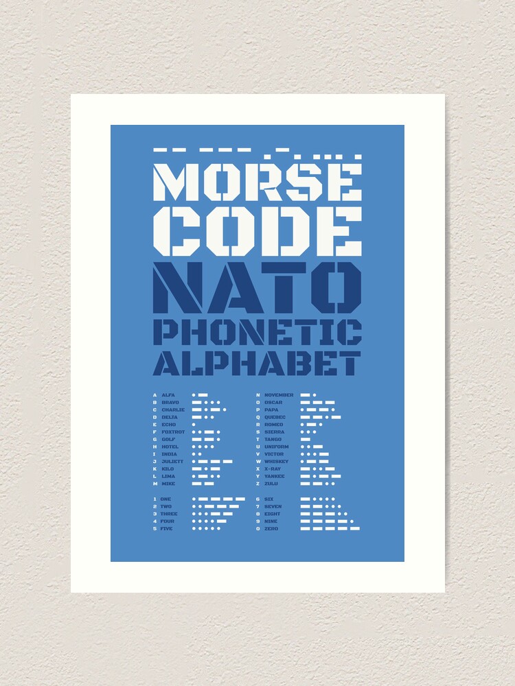 "NATO Phonetic Alphabet and Morse Code Memorize" Art Print for Sale by ...
