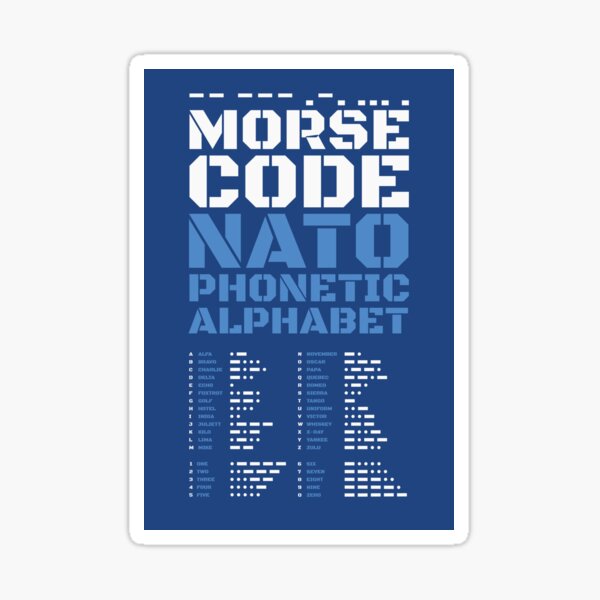 "NATO Phonetic Alphabet Code and Morse Chart" Sticker for Sale by ...