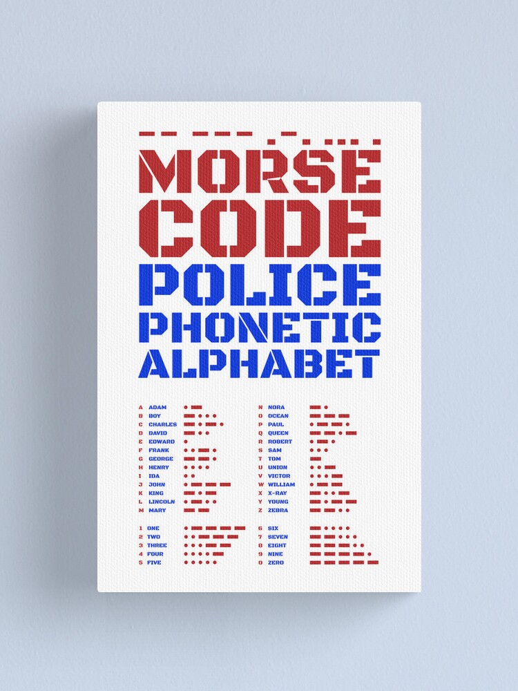 "Police Phonetic Alphabet Chart and Morse Code" Canvas Print for Sale ...