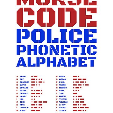 "Police Phonetic Alphabet Chart and Morse Code" Sticker for Sale by ...