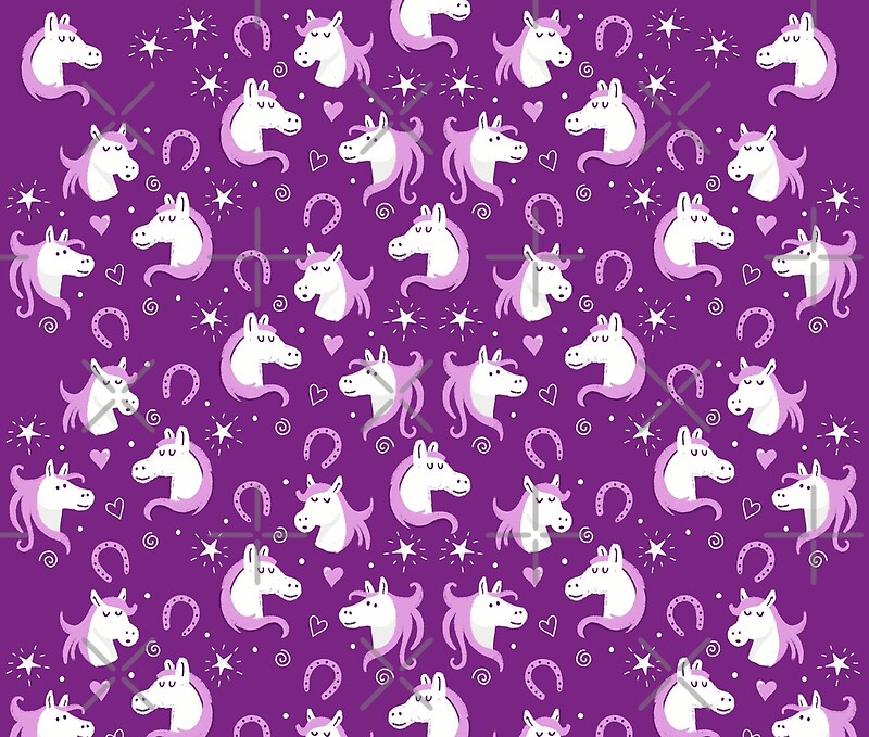 "Purple and pink horses pattern for Duvet" by jasmineberry | Redbubble