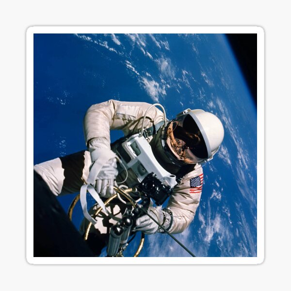 "Historic First American Spacewalk - NASA Astronaut Ed White" Sticker ...