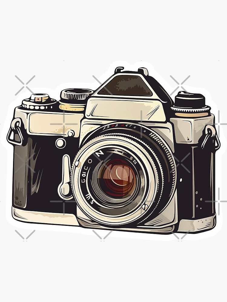 "Vintage Camera Sticker" Sticker by PsycheBrain | Redbubble