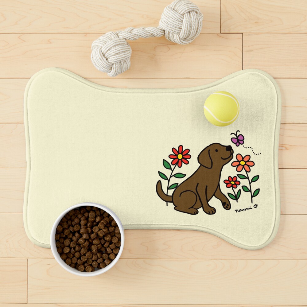 "Chocolate Labrador Butterfly and Daisies Cartoon" Sticker for Sale by ...