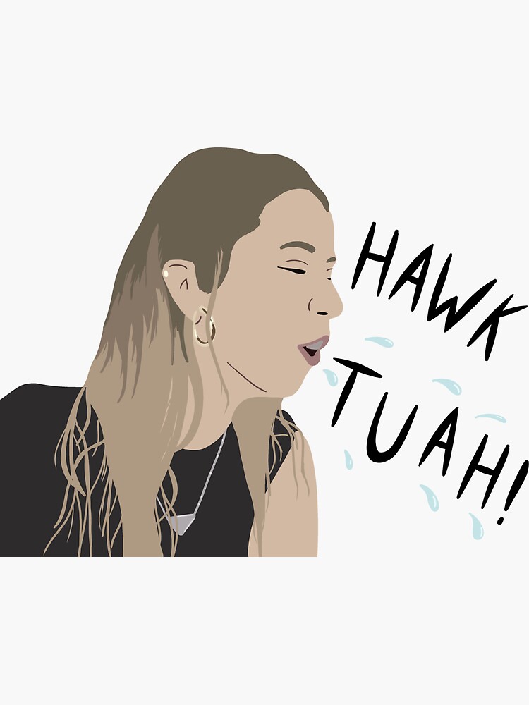 "Hawk Tuah! Girl - Funny Meme Graphic" Sticker for Sale by juglow95 ...