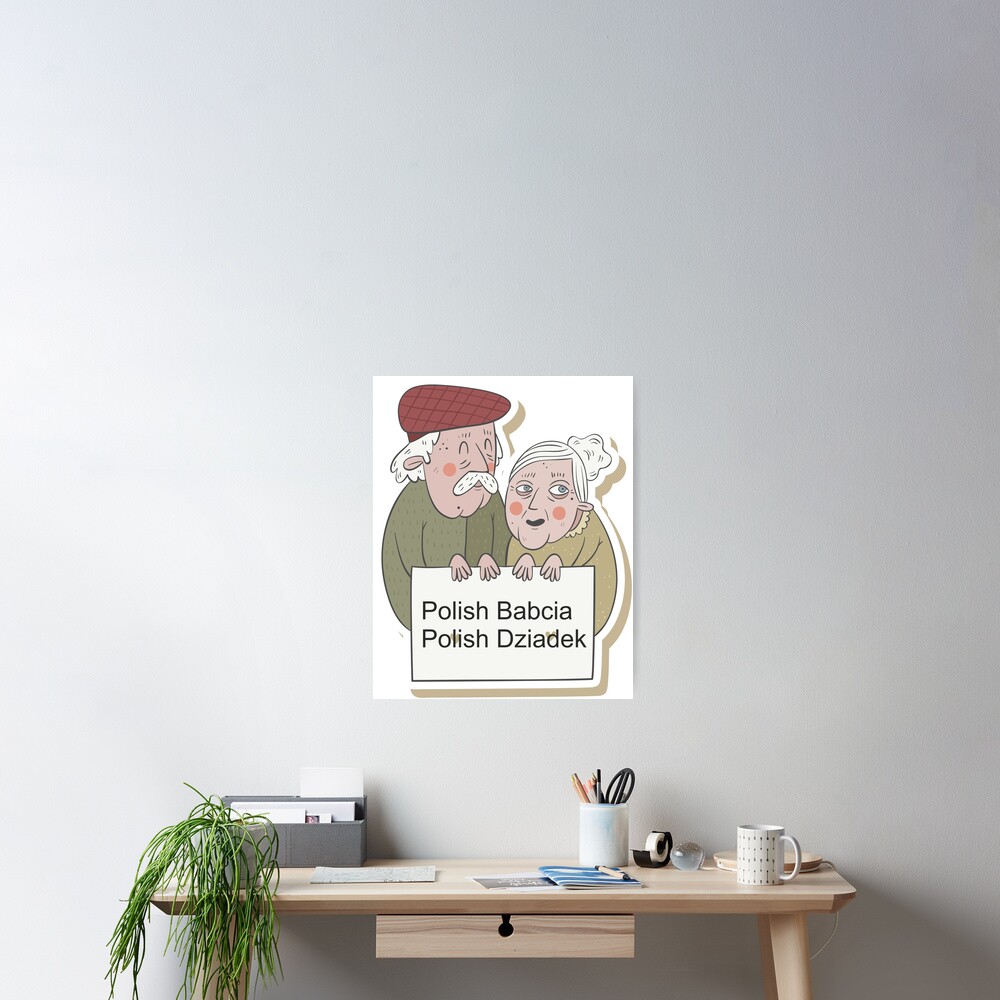 "Polish Grandma and Grandpa Poland Gift Babcia Dziadek Print I love my ...