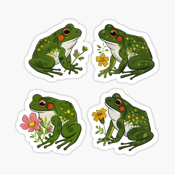 "Copy of Frog Flowers" Sticker for Sale by xiao xuans | Redbubble