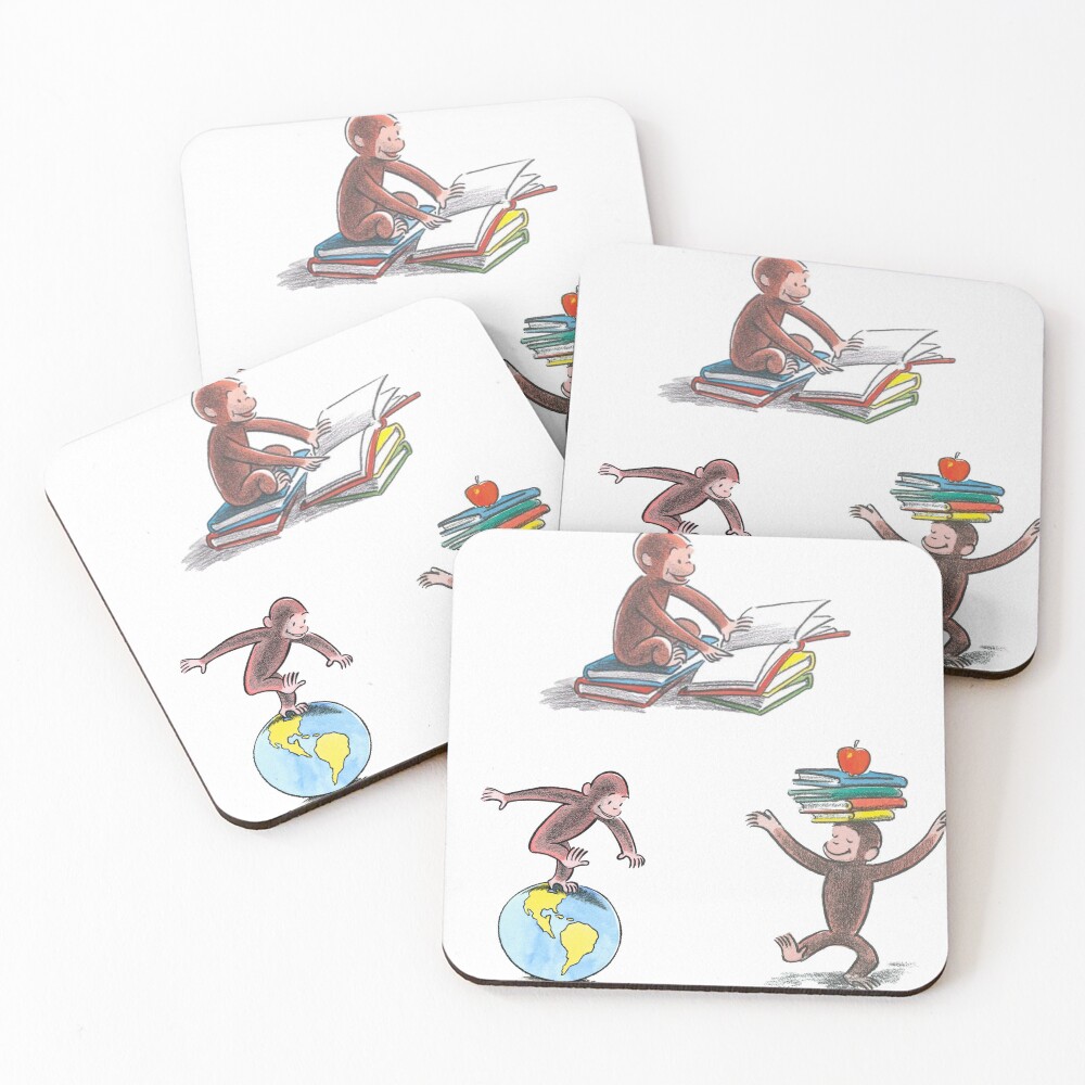 "Cute Curious George Children’s Book Illustrations Sticker Pack ...