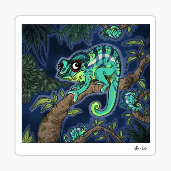 "Chameleon" Sticker by Aleximee | Redbubble