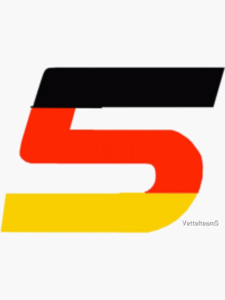 "Vettel's number 5 design" Sticker for Sale by Vettelteam5 | Redbubble