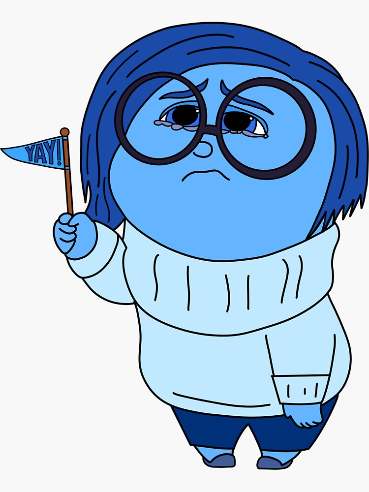 "Yay Sadness Inside Out" Sticker for Sale by saraheden1221 | Redbubble